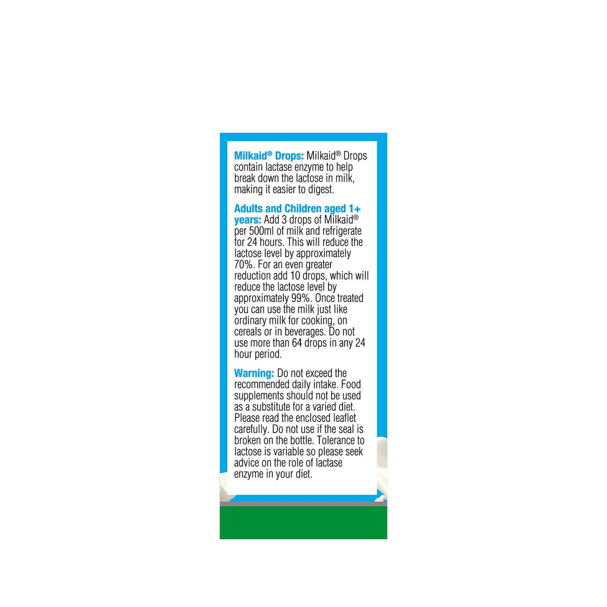 Milkaid Lactase Enzyme Drops 15ml (suitable for 1.5years to adults ...
